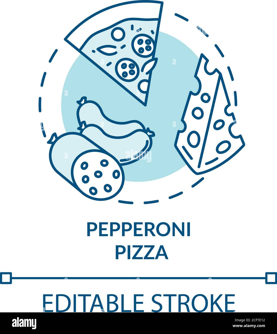 Pepperoni pizza concept icon Stock Vector Image & Art - Alamy