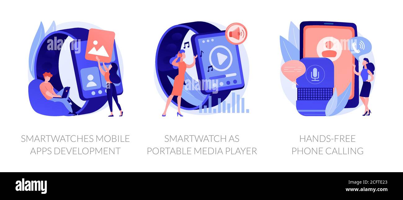 Wearable devices abstract concept vector illustrations Stock Vector ...