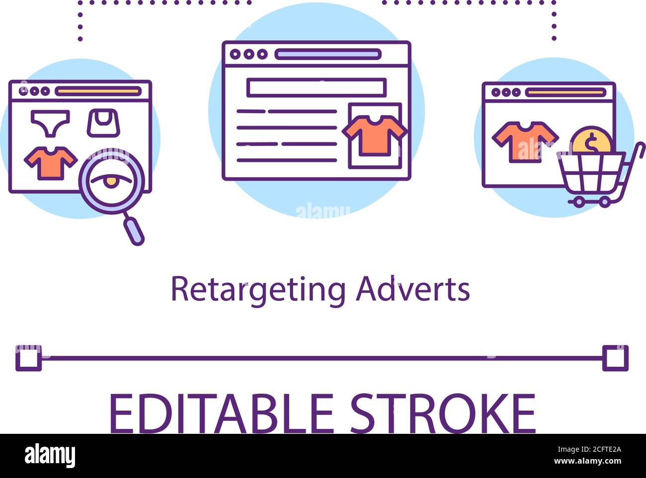 Retargeting adverts concept icon Stock Vector Image & Art - Alamy