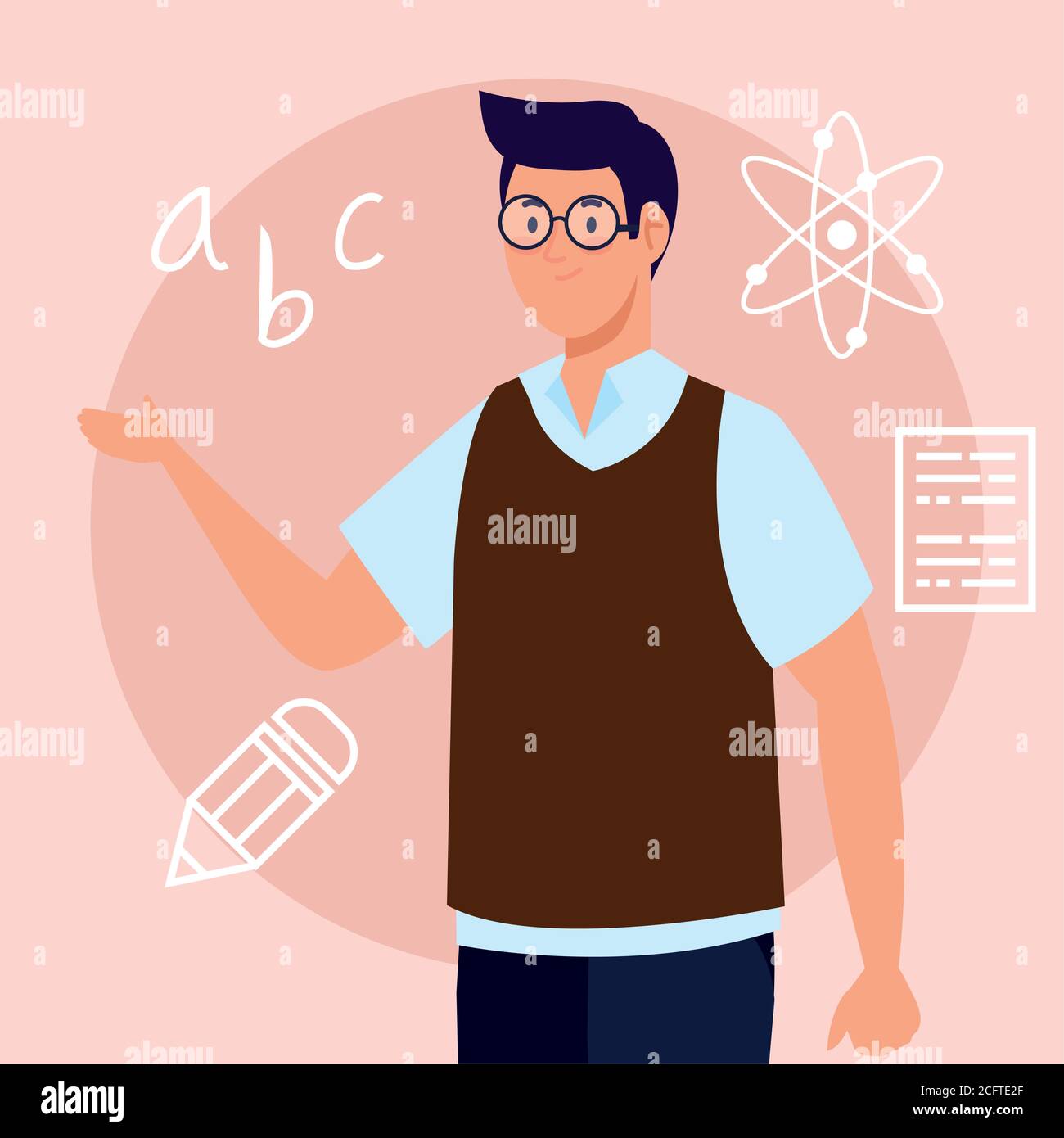 man teacher with education icons Stock Vector Image & Art - Alamy