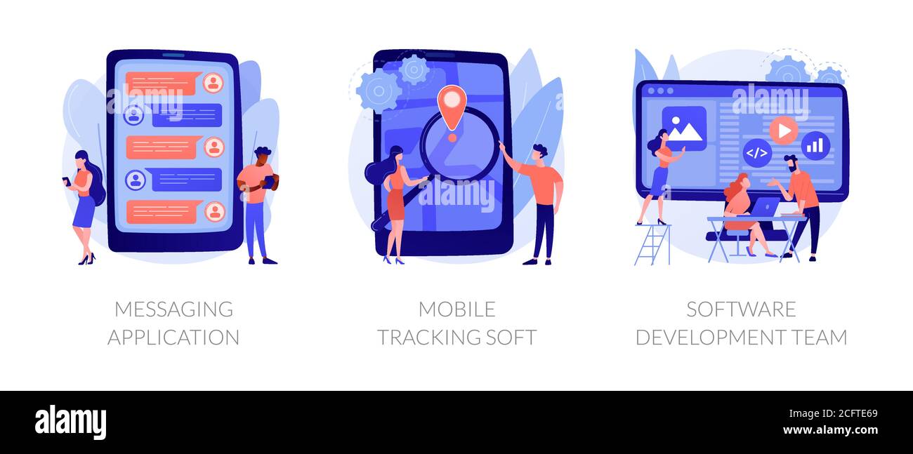 Smartphone application abstract concept vector illustrations Stock ...