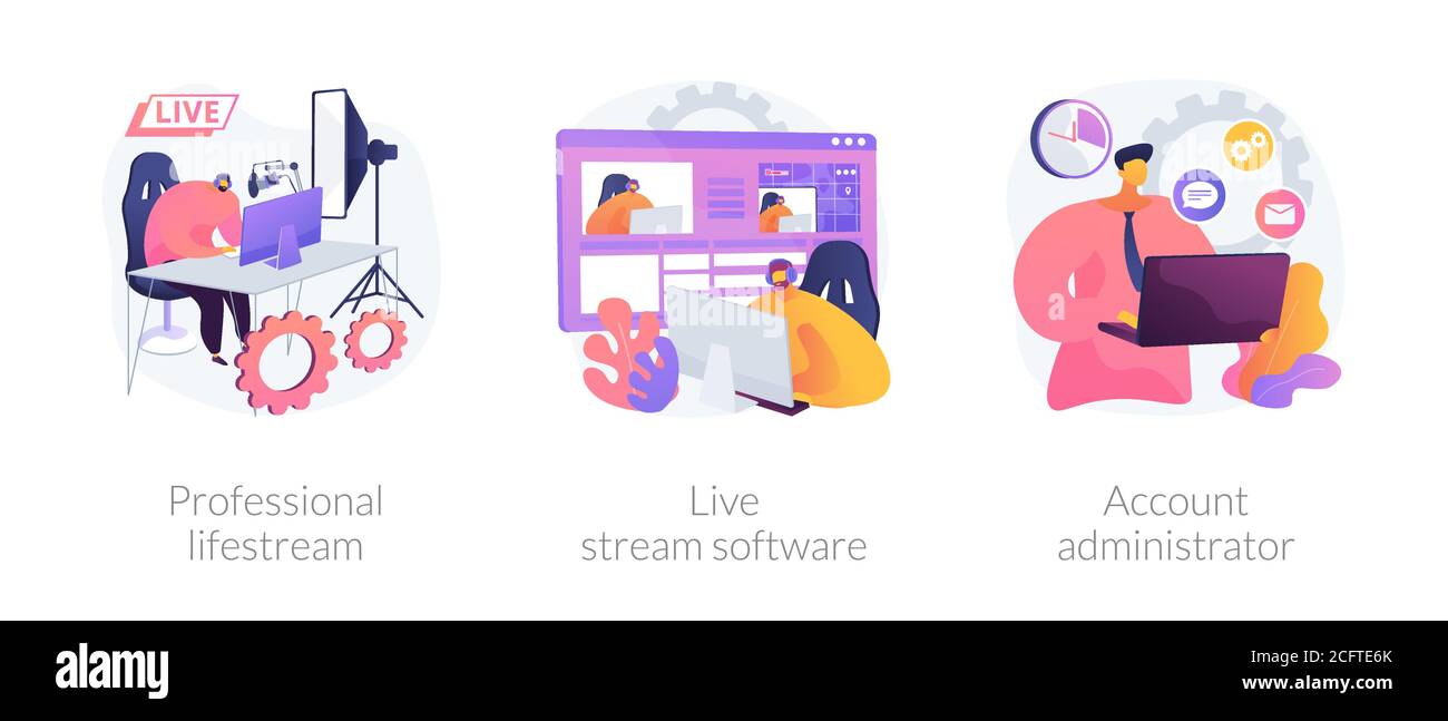 Broadcasting service abstract concept vector illustrations Stock Vector ...