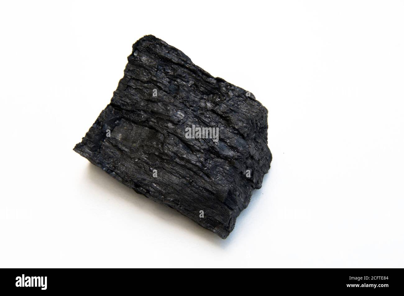 detail of bituminous coal isolated over white background Stock Photo ...