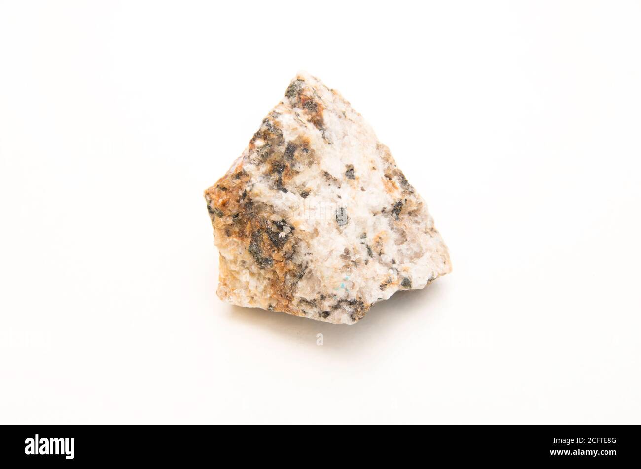 detail of potash feldspar isolated over white background Stock Photo ...