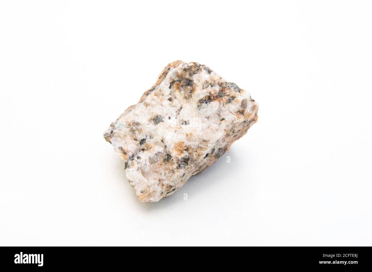 detail of potash feldspar isolated over white background Stock Photo ...