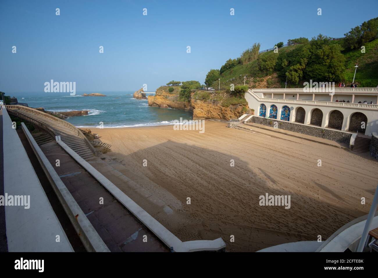 "Port Vieux" (old port) beach, Biarritz, France. The famous "Rocher de ...