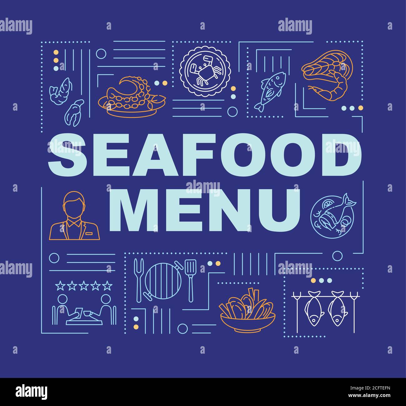 Creative food menu word logo hi-res stock photography and images - Alamy