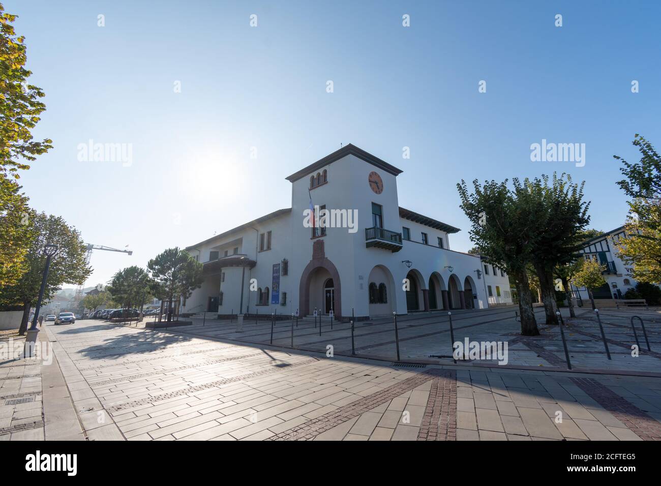 Basque inspired town hall of the city of Anglet, France Stock Photo - Alamy