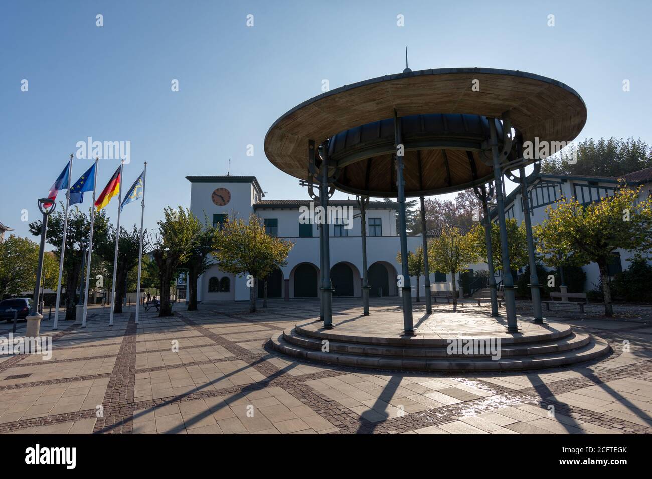"Charles de Gaulle" square with the town hall of the city of Anglet ...