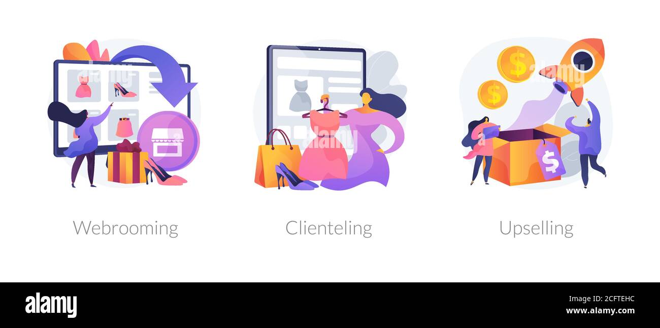 Shopping behavior abstract concept vector illustrations Stock Vector ...