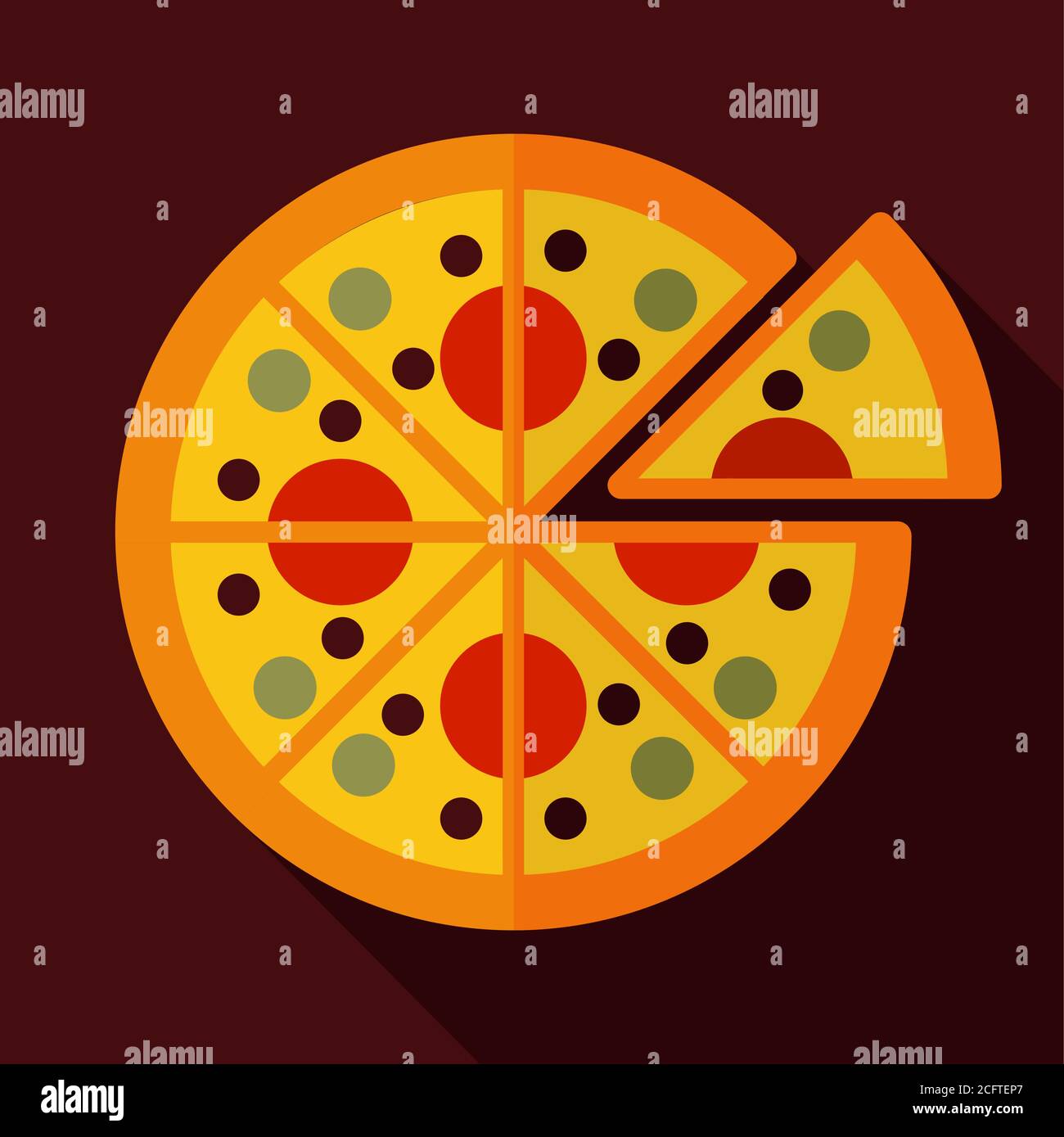 Pizza vector icon. Fast food sign. Graph symbol for cooking web site ...