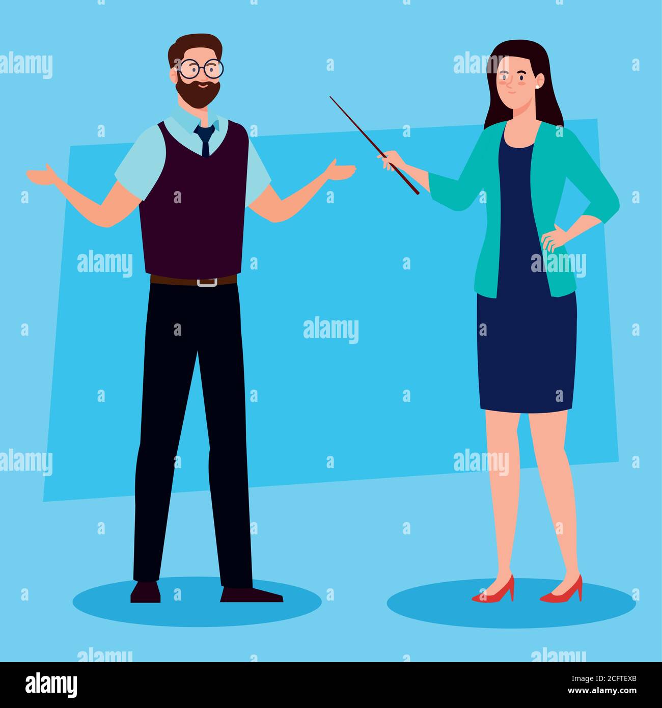 couple teachers talking, education concept Stock Vector Image & Art - Alamy