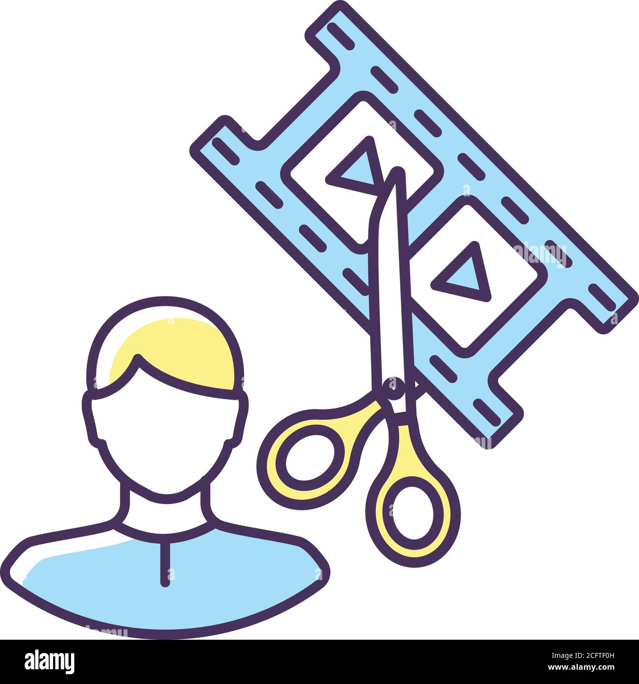 Film editor icon outline Cut Out Stock Images & Pictures - Alamy