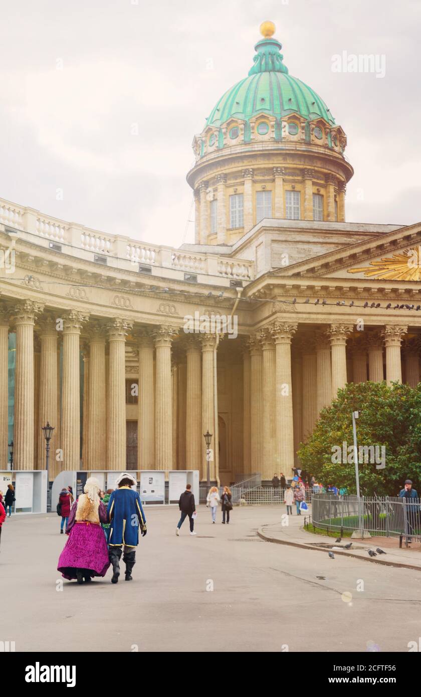 St. Isaac's Cathedral on the background of cloudy sky with light Stock ...