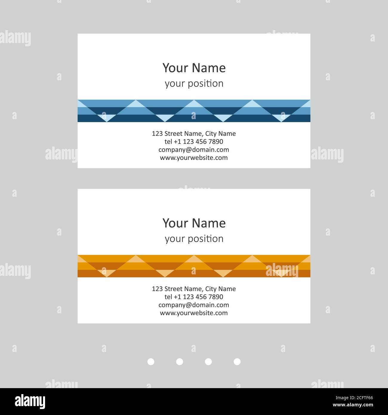 Simple business card template. Retro geometric style and two attractive ...