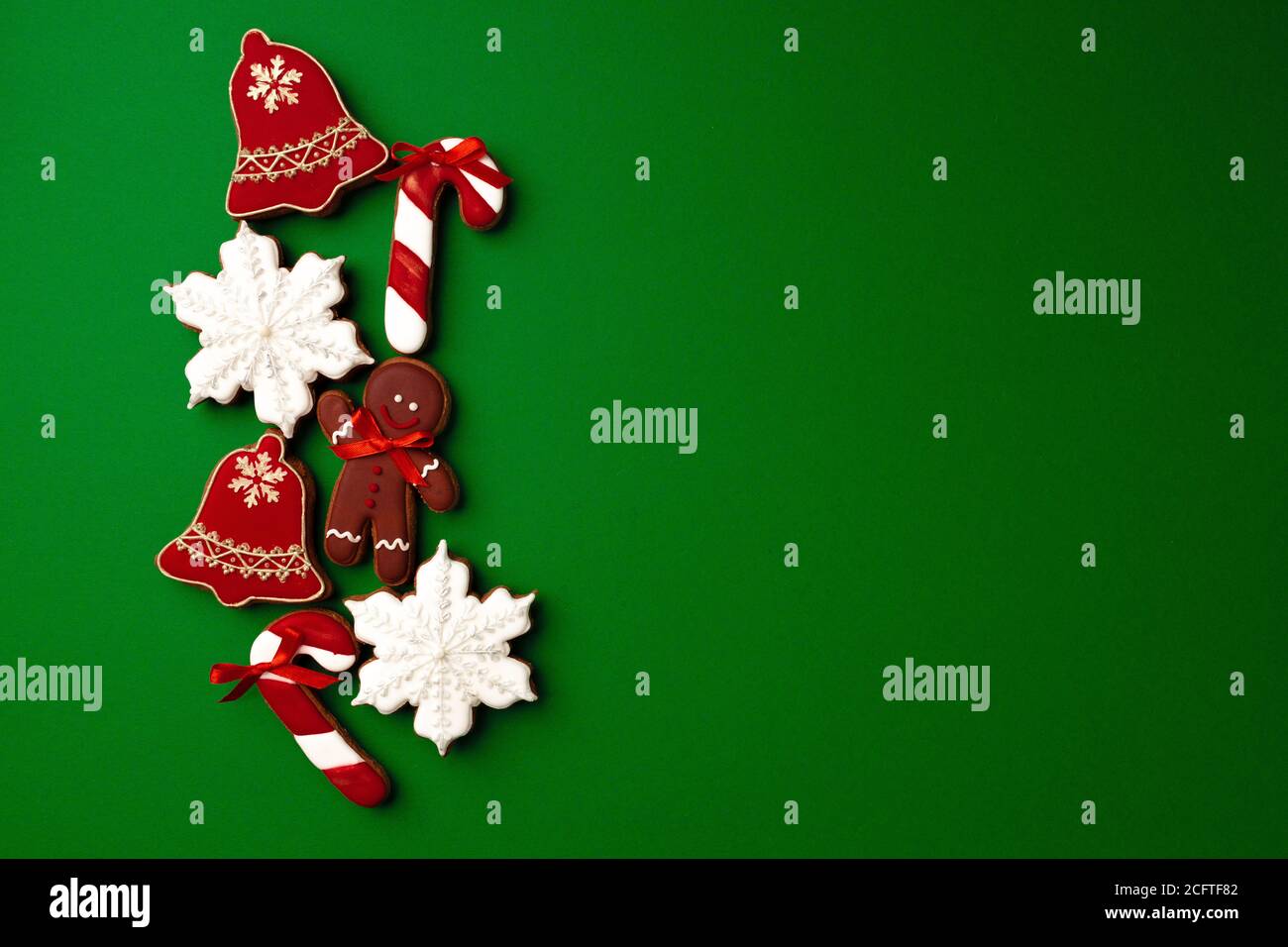 Assortment of Christmas gingerbread cookies top view Stock Photo - Alamy