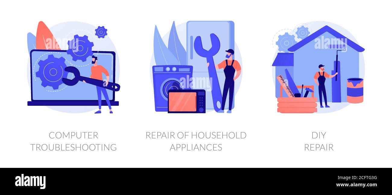 Repair and maintenance services abstract concept vector illustrations ...