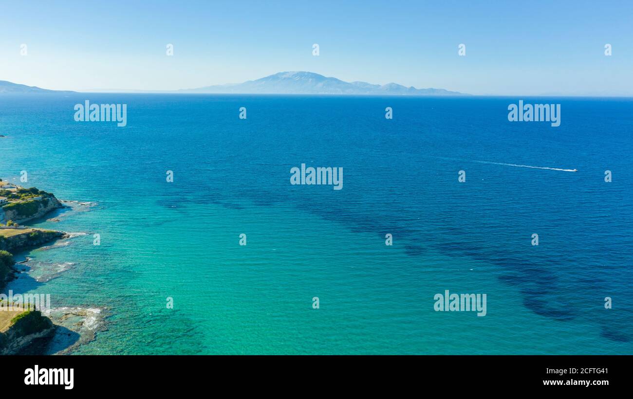Aerial view of Katragaki beach, Tragaki, Zakynthos, Greece Stock Photo ...