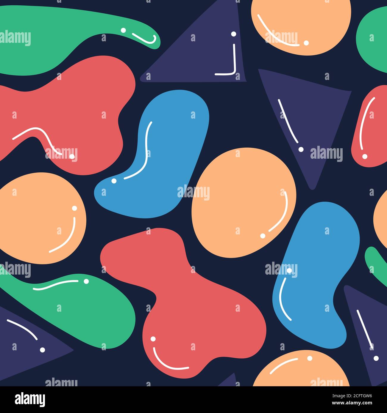 Seamless abstract colourful pattern with wavy shapes Stock Vector Image ...