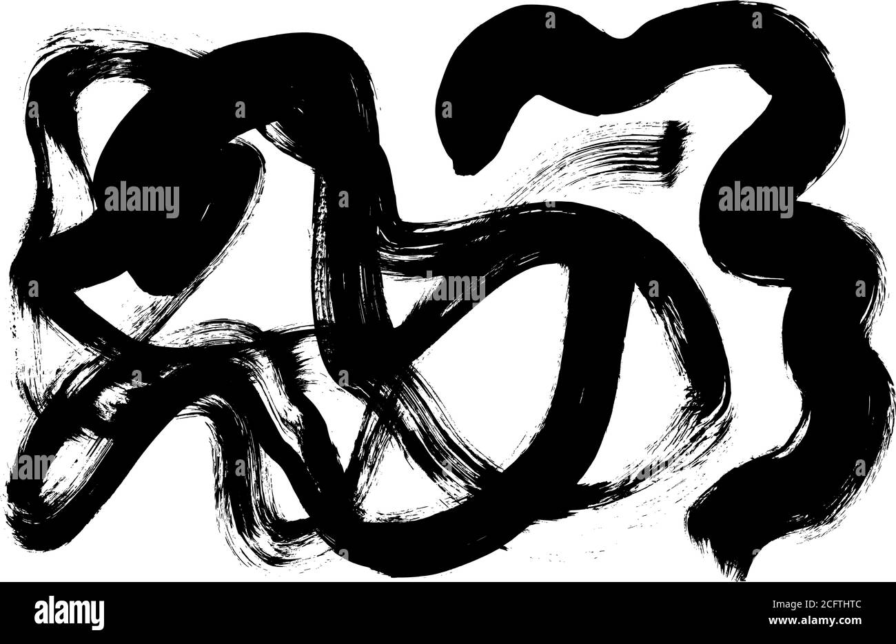 Black ink brush wave Cut Out Stock Images & Pictures - Alamy