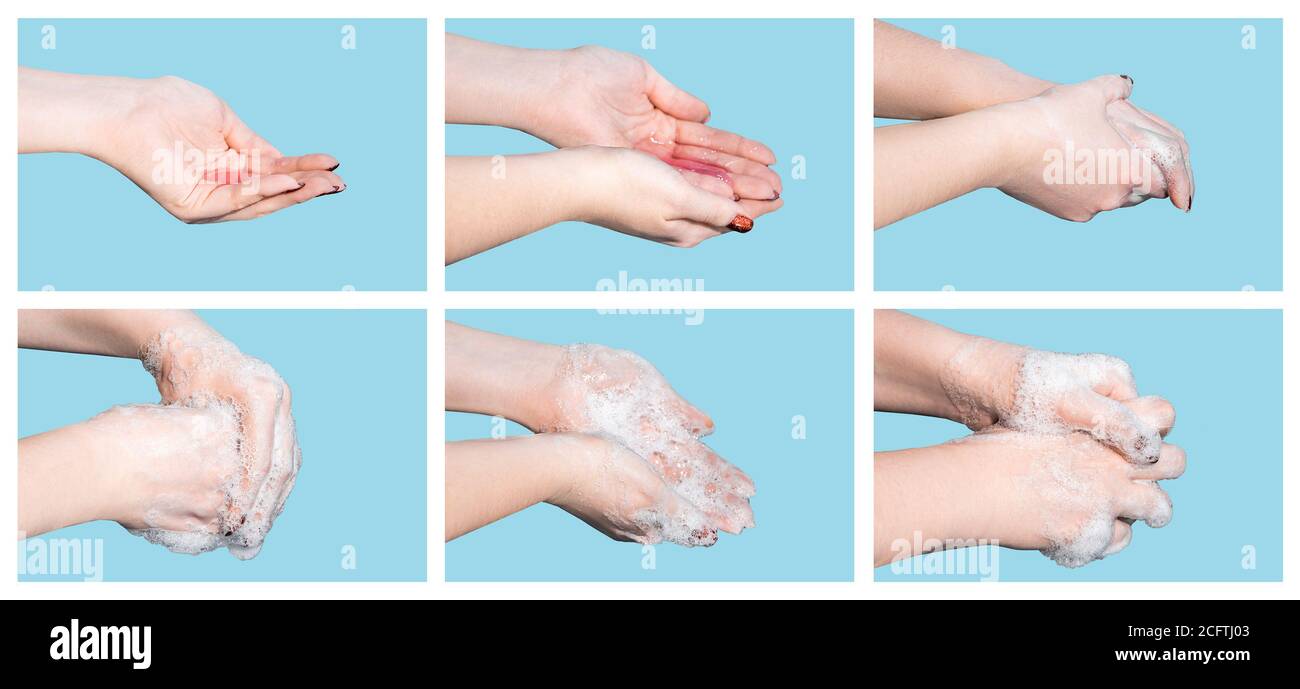 Handwashing instruction Cut Out Stock Images & Pictures - Alamy