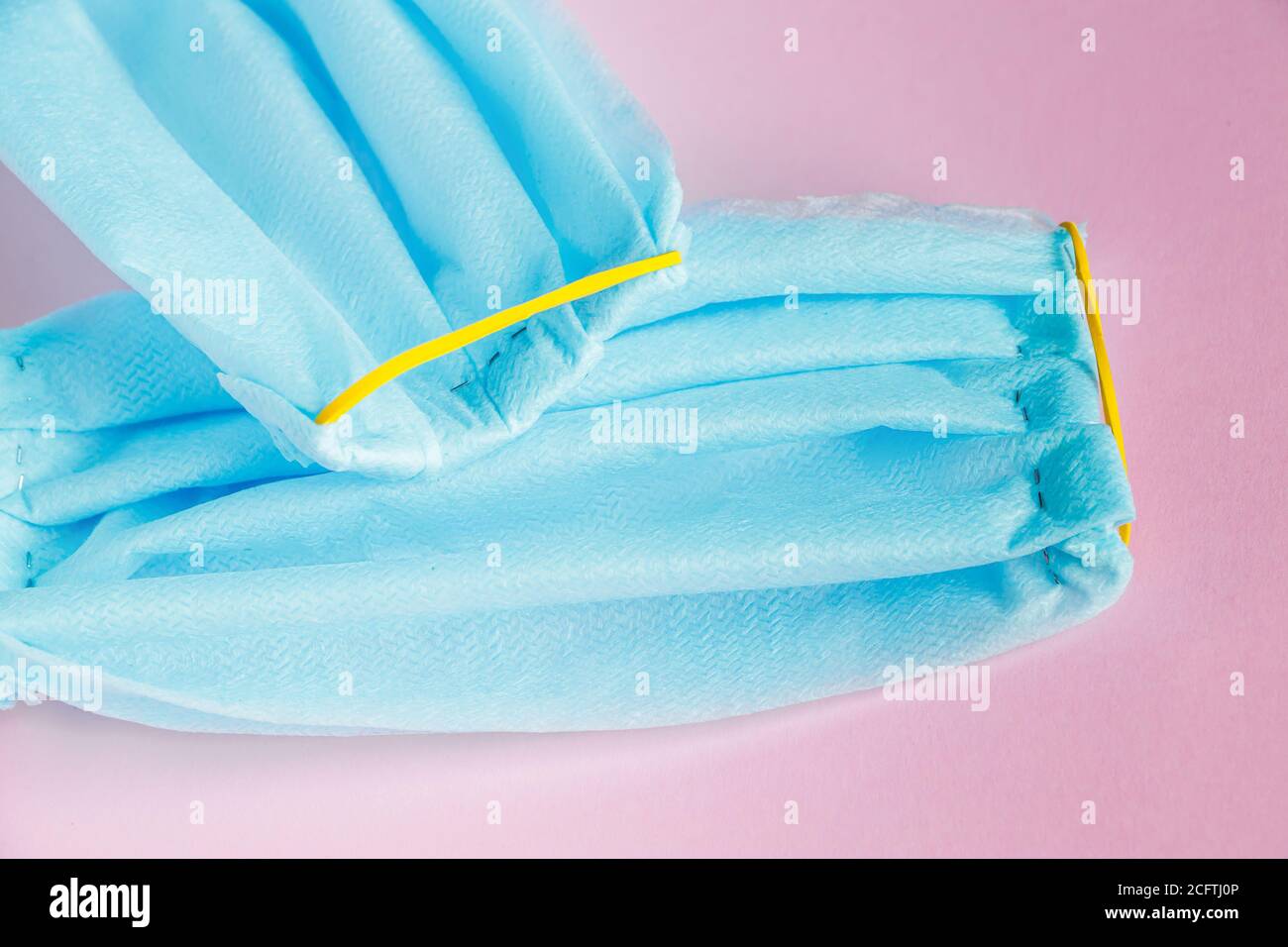 Handmade medical mask with office gum. Do-it-yourself protection ...