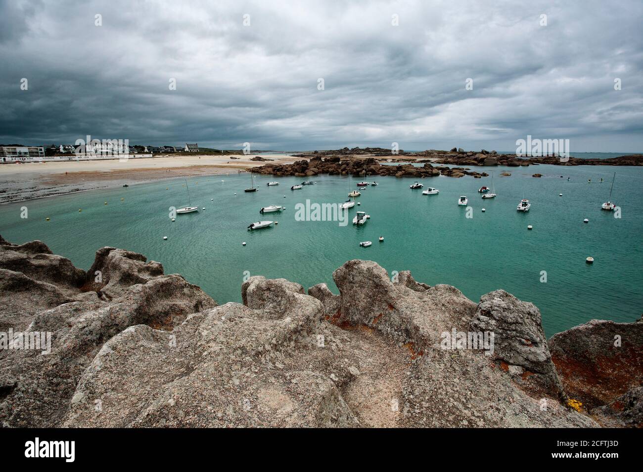 Summer Scenery in Brittany France with the Ocean and different types of ...