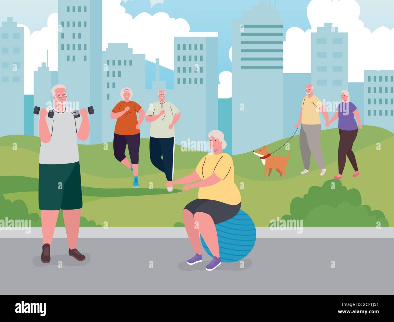 Exercise Walking Cartoon