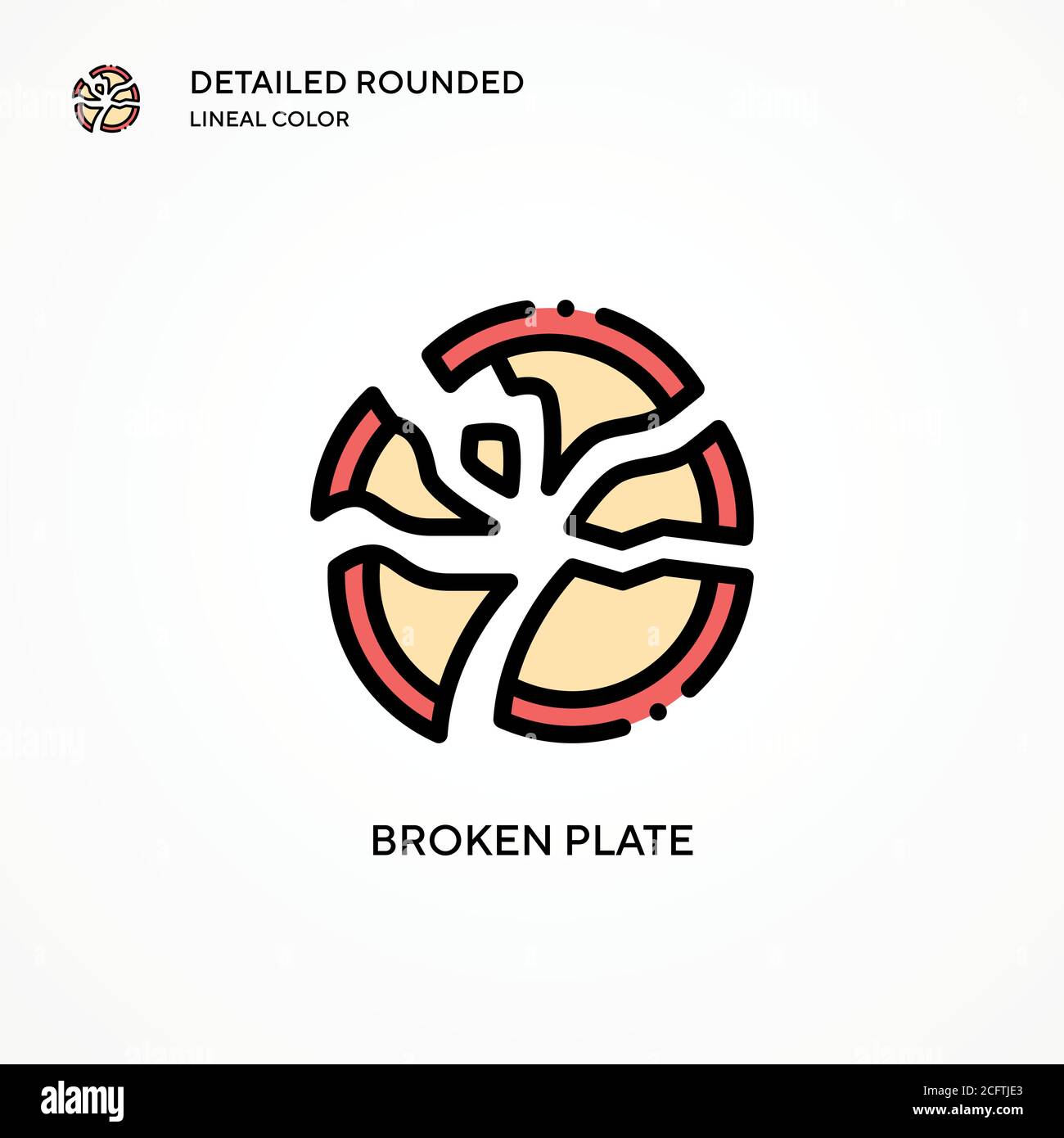 Broken plate vector icon. Modern vector illustration concepts. Easy to ...