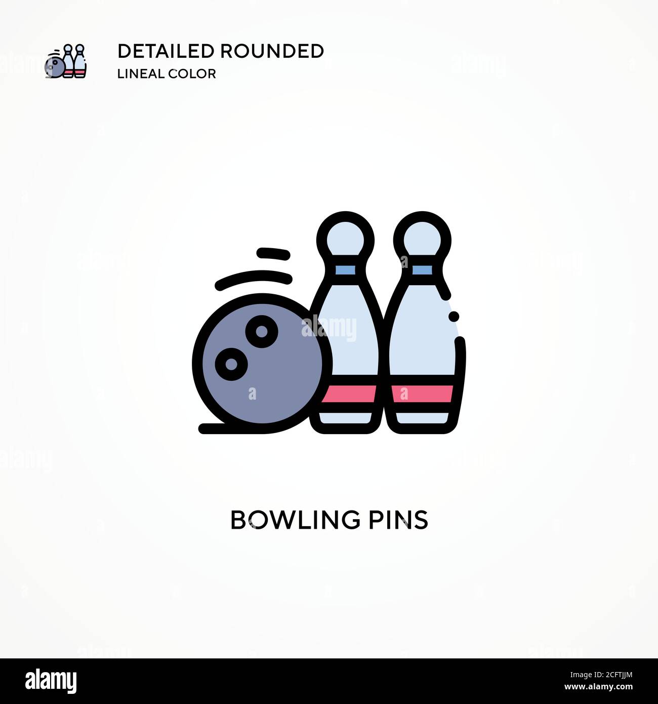 Bowling pins vector icon. Modern vector illustration concepts. Easy to ...