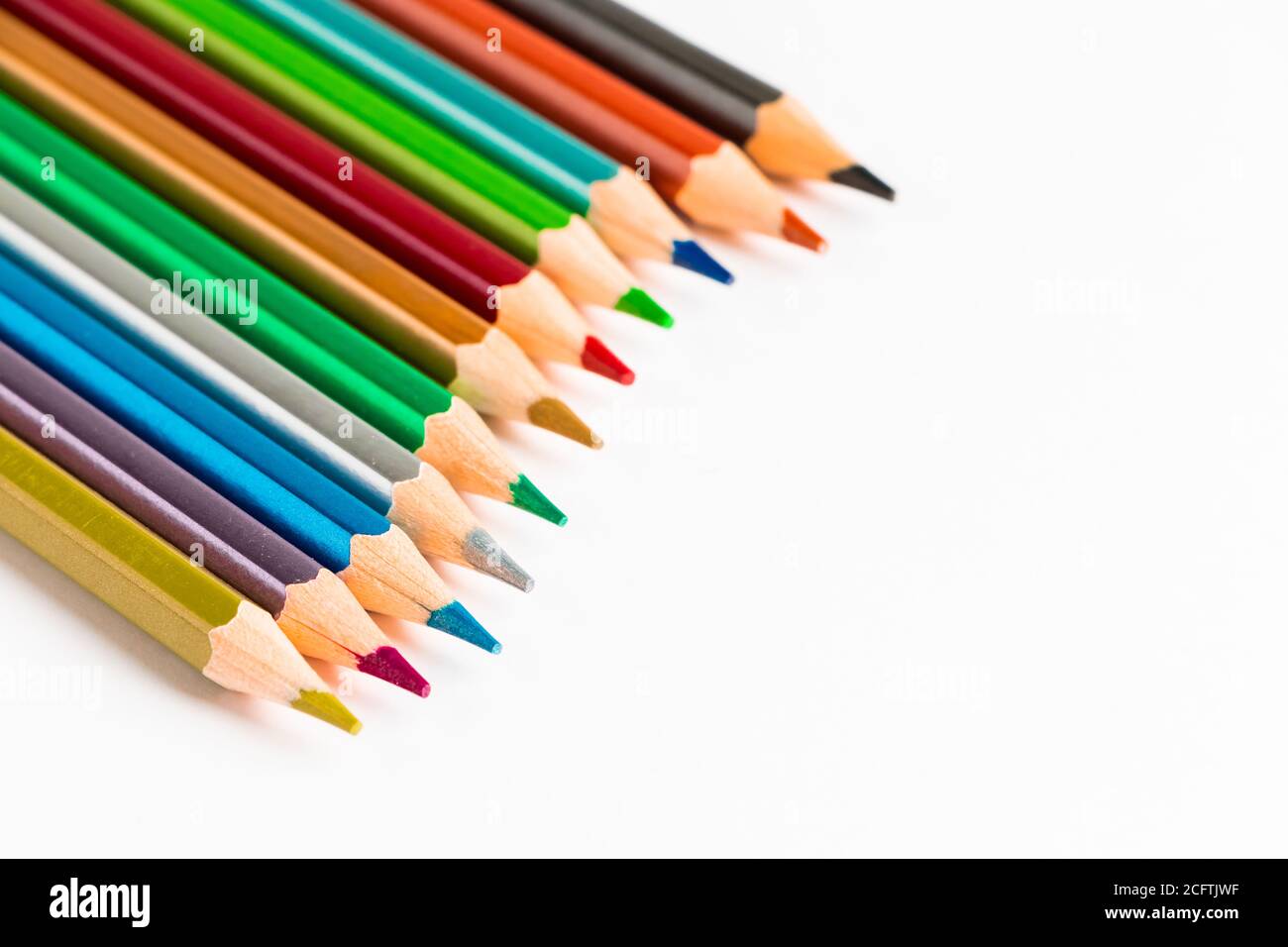 Color wooden pencils isolated on white background. Multi-colored ...