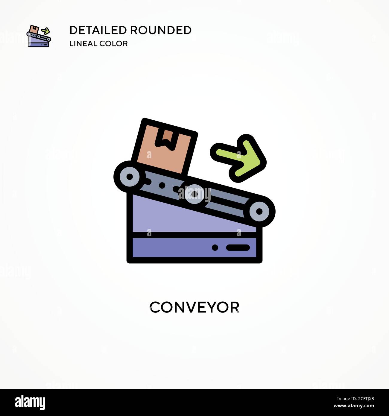 Conveyor vector icon. Modern vector illustration concepts. Easy to edit ...
