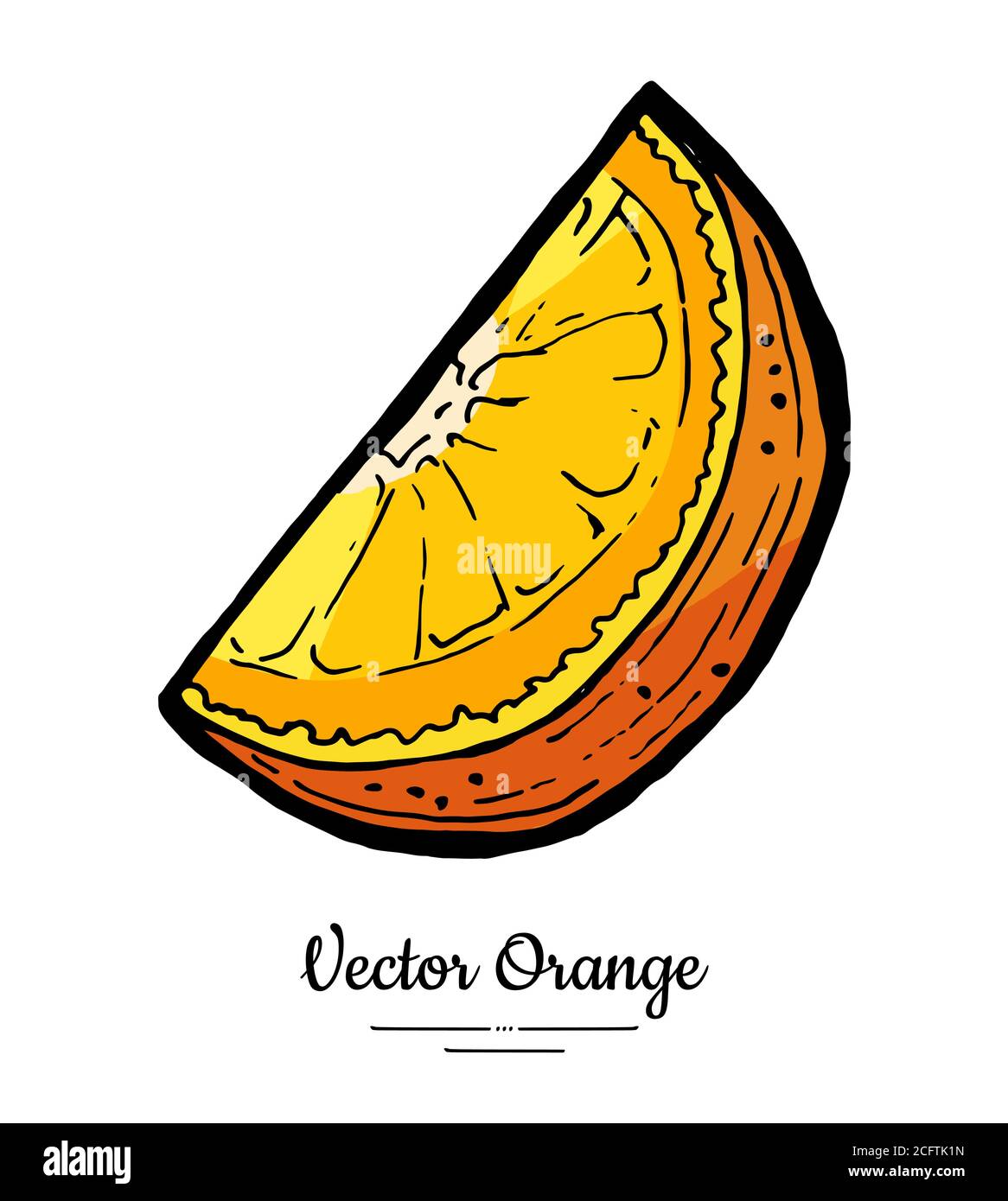Half Orange Slice Vector