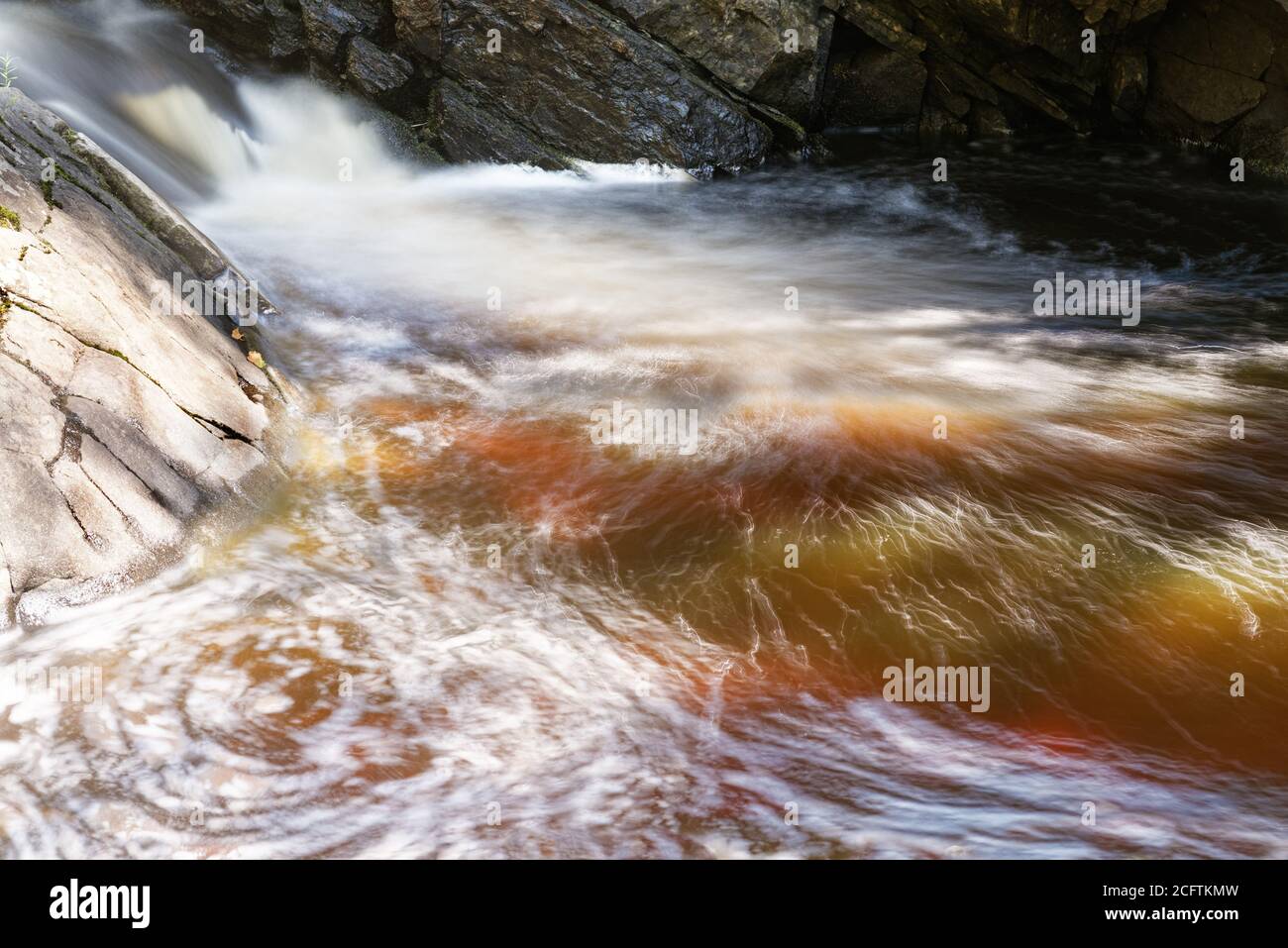 Swirling foam in a river Stock Photo - Alamy