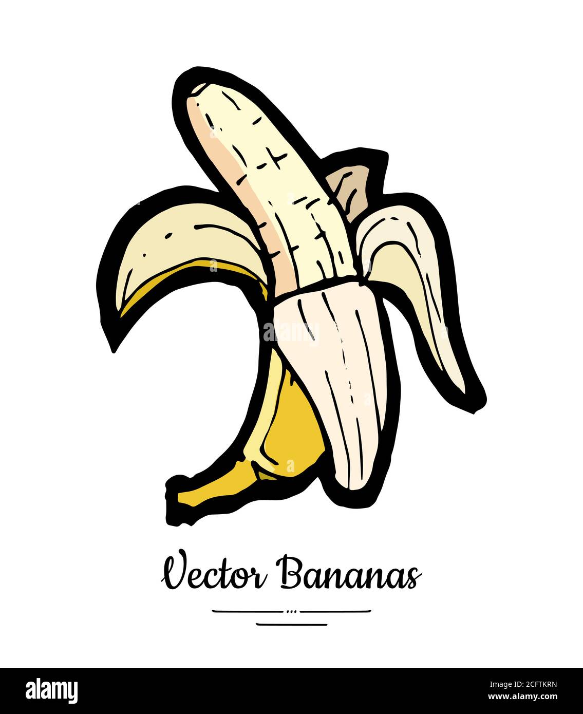 Half Peeled Banana Drawing