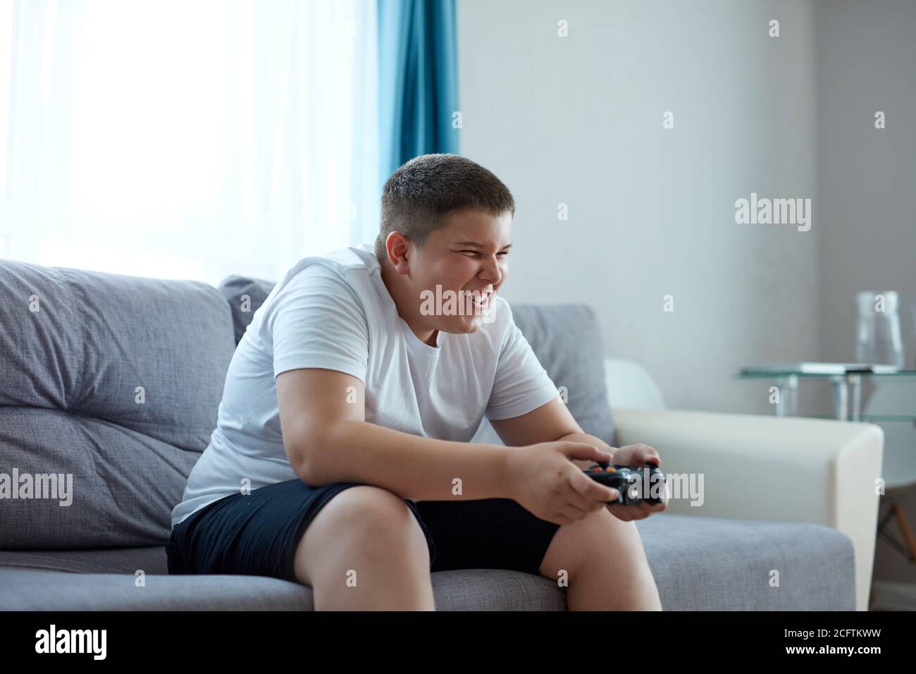 Obese Kids Playing Video Games