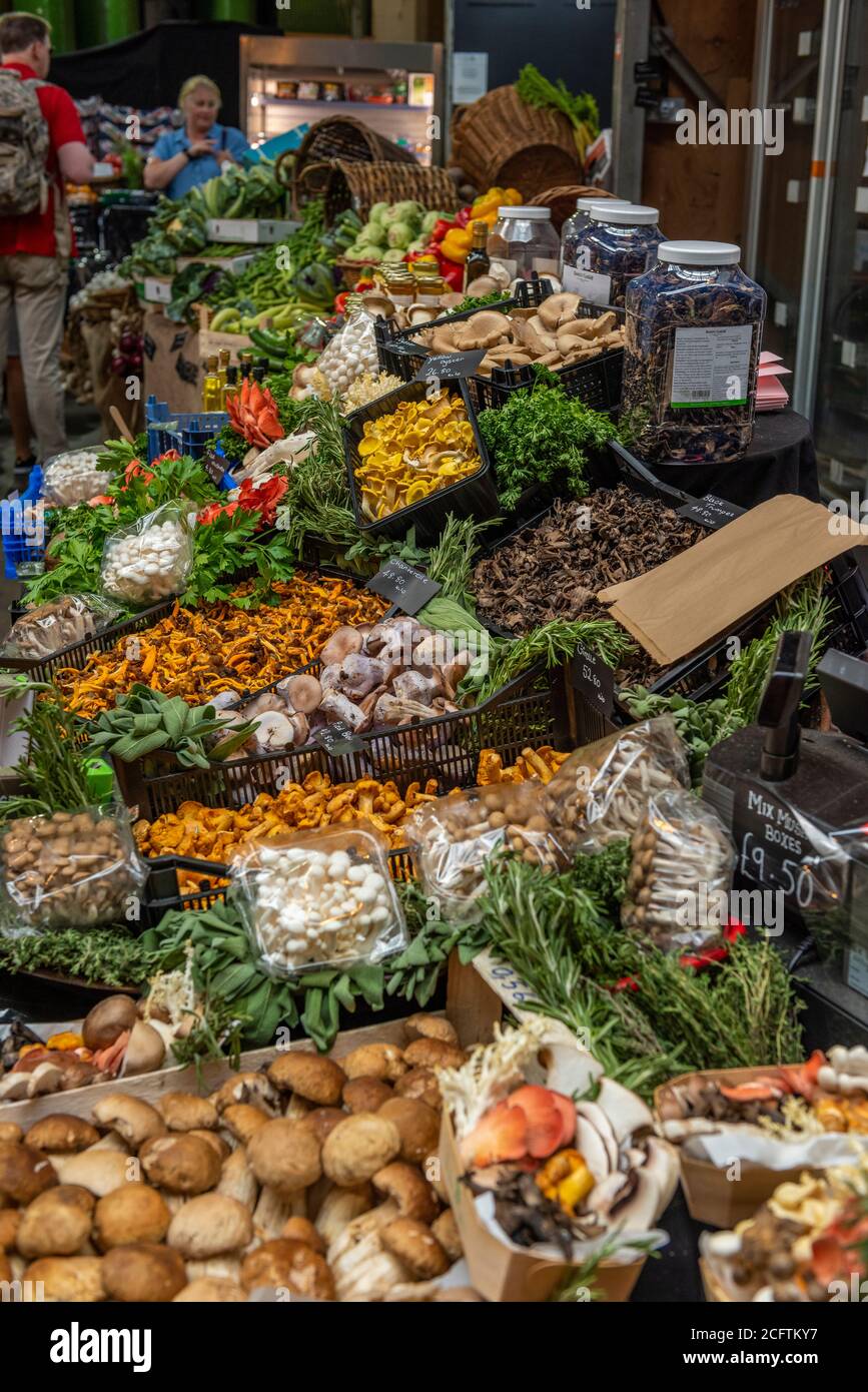 a large variety of fresh fruits and vegetables on display at a large ...