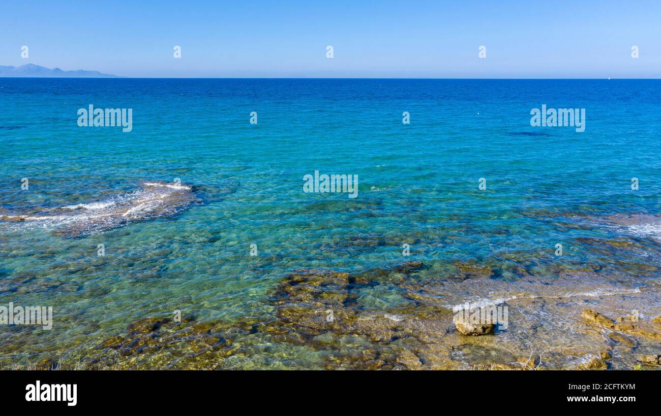 Aerial view of Katragaki beach, Tragaki, Zakynthos, Greece Stock Photo ...