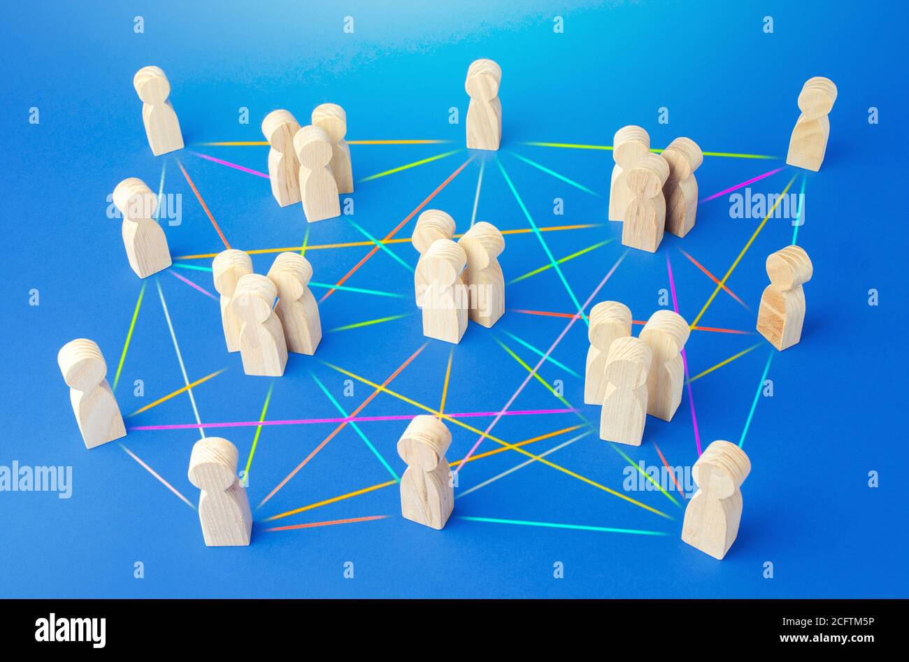 People Connected By Many Lines Hierarchy Of A Business Company Without A Dominant Center 