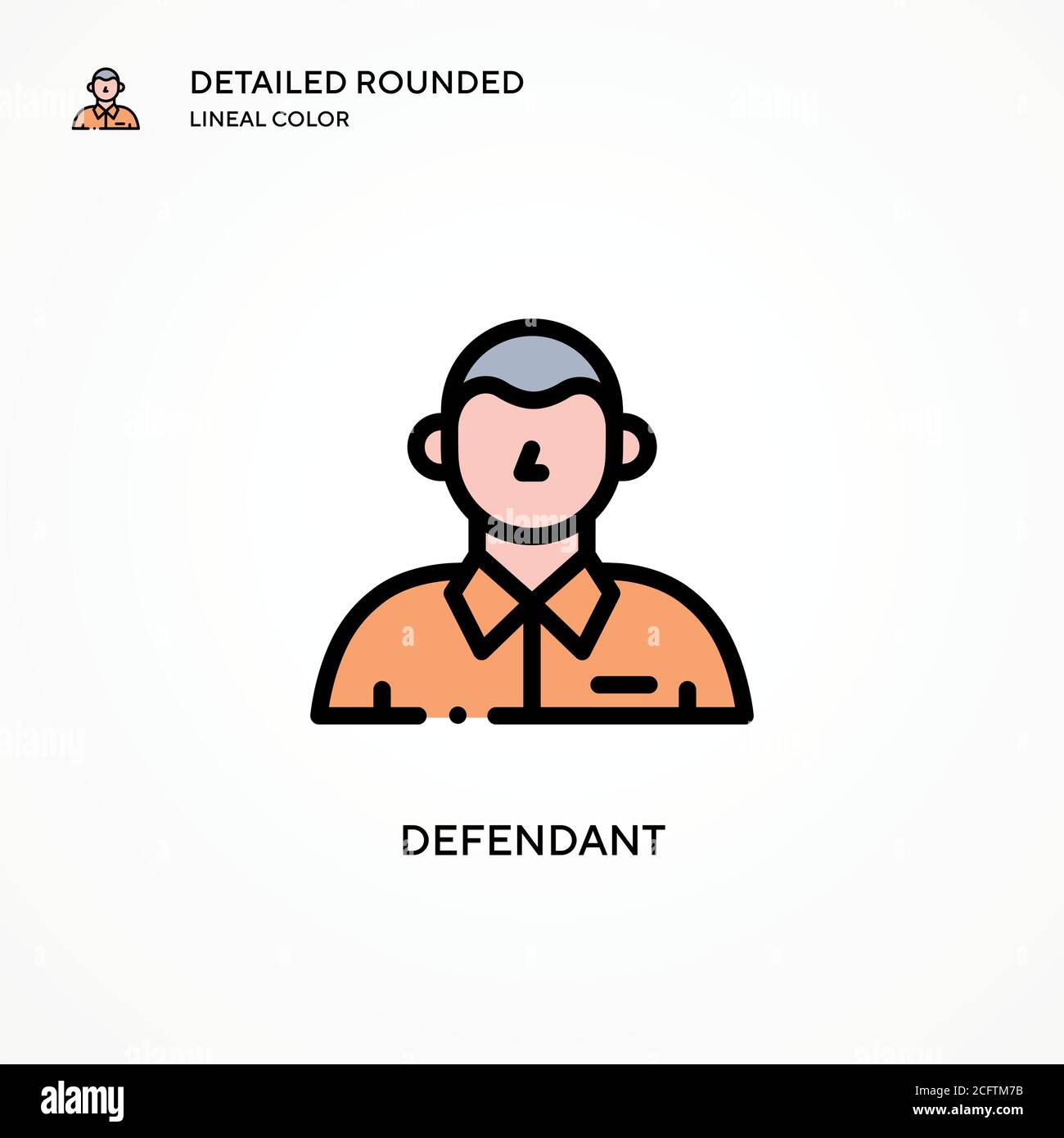 Defendant vector icon. Modern vector illustration concepts. Easy to ...
