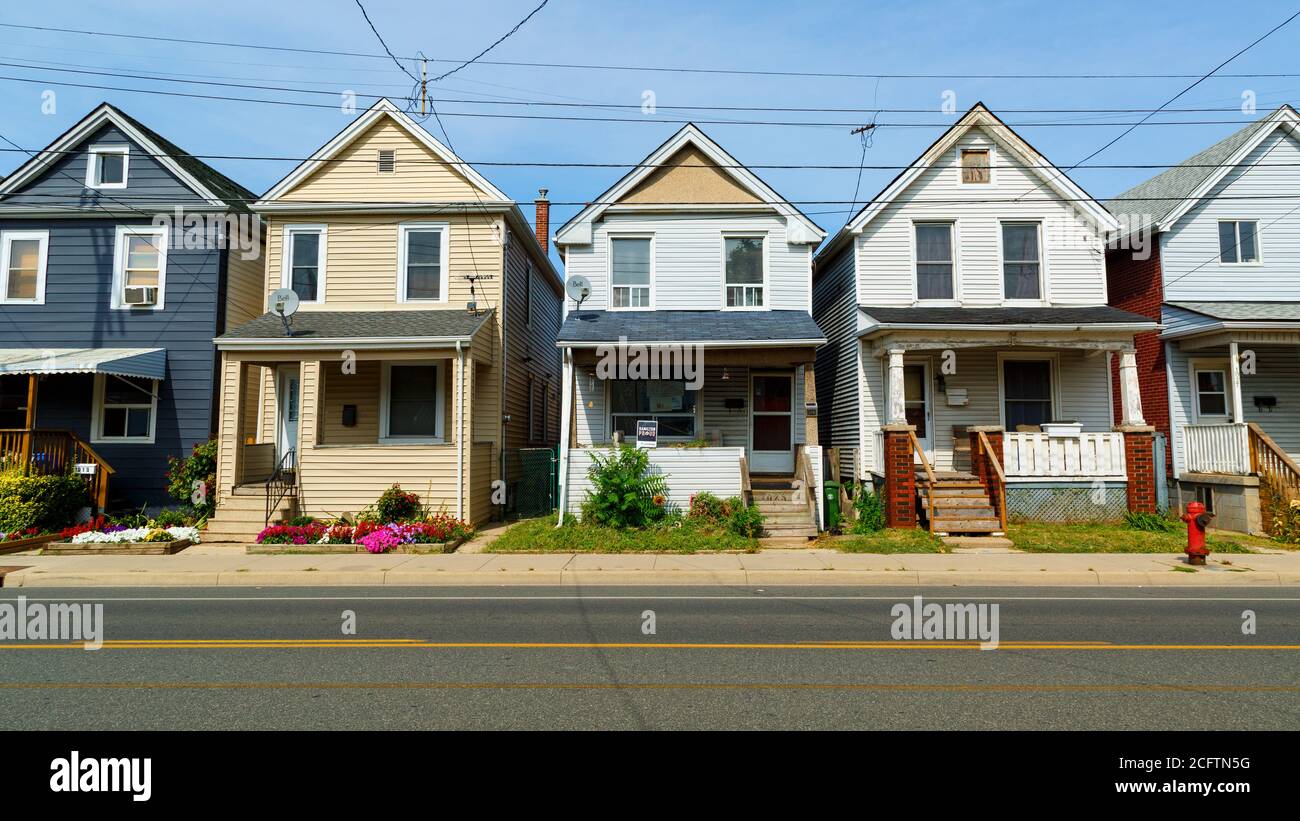 Single family homes on city street Stock Photo - Alamy