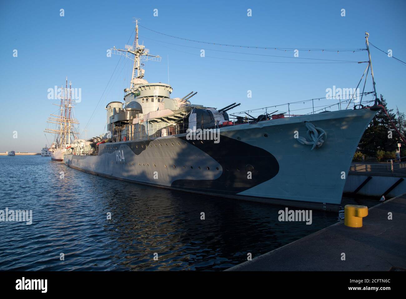 Museum ship ORP Blyskawica is a Grom class destroyer which served in ...