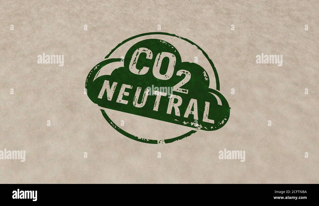 CO2 carbon neutral emission stamp icons in few color versions. Ecology ...