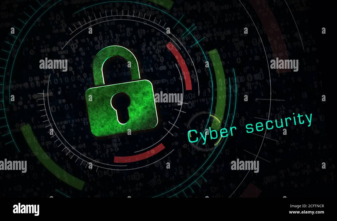 Cyber security, computer protection, digital safety technology with ...