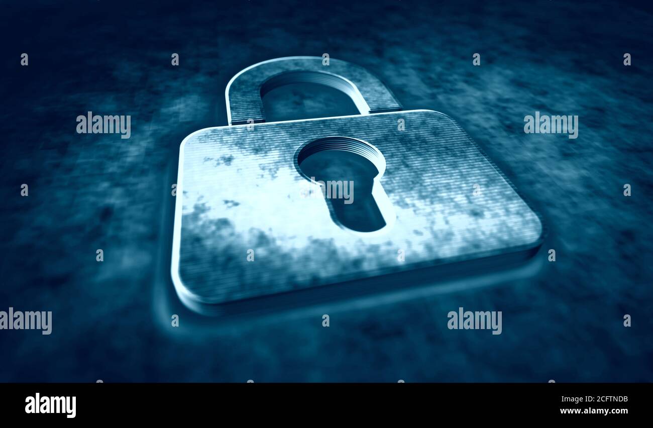 Cyber security, computer protection, digital safety technology with ...