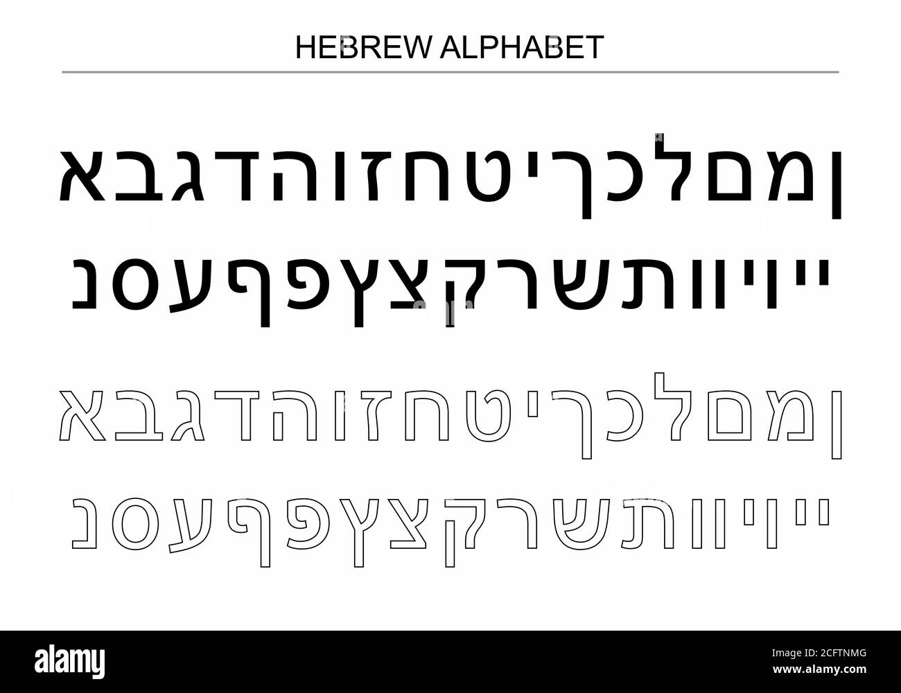 Hebrew alphabet set Stock Vector Image & Art - Alamy