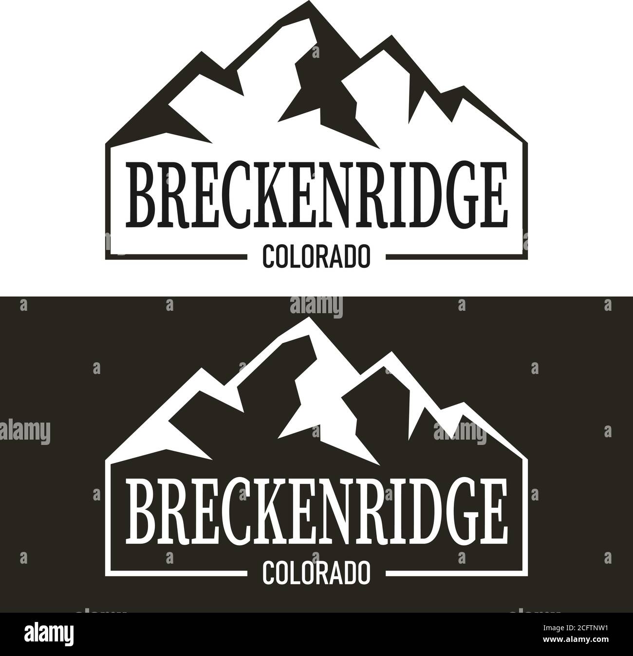 Breckenridge logo design set. Linear style. Editable vector file Stock ...
