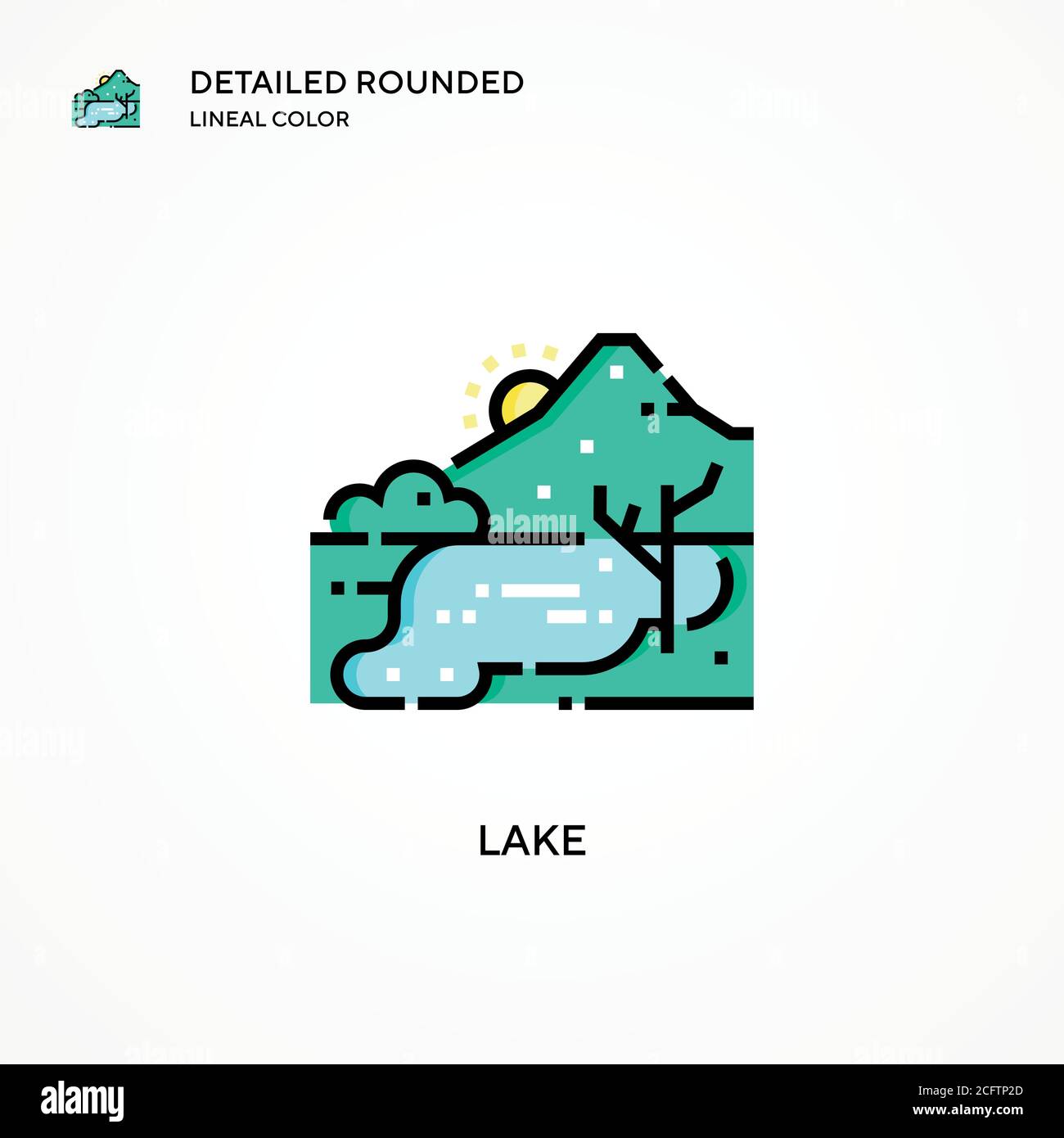Lake vector icon. Modern vector illustration concepts. Easy to edit and ...