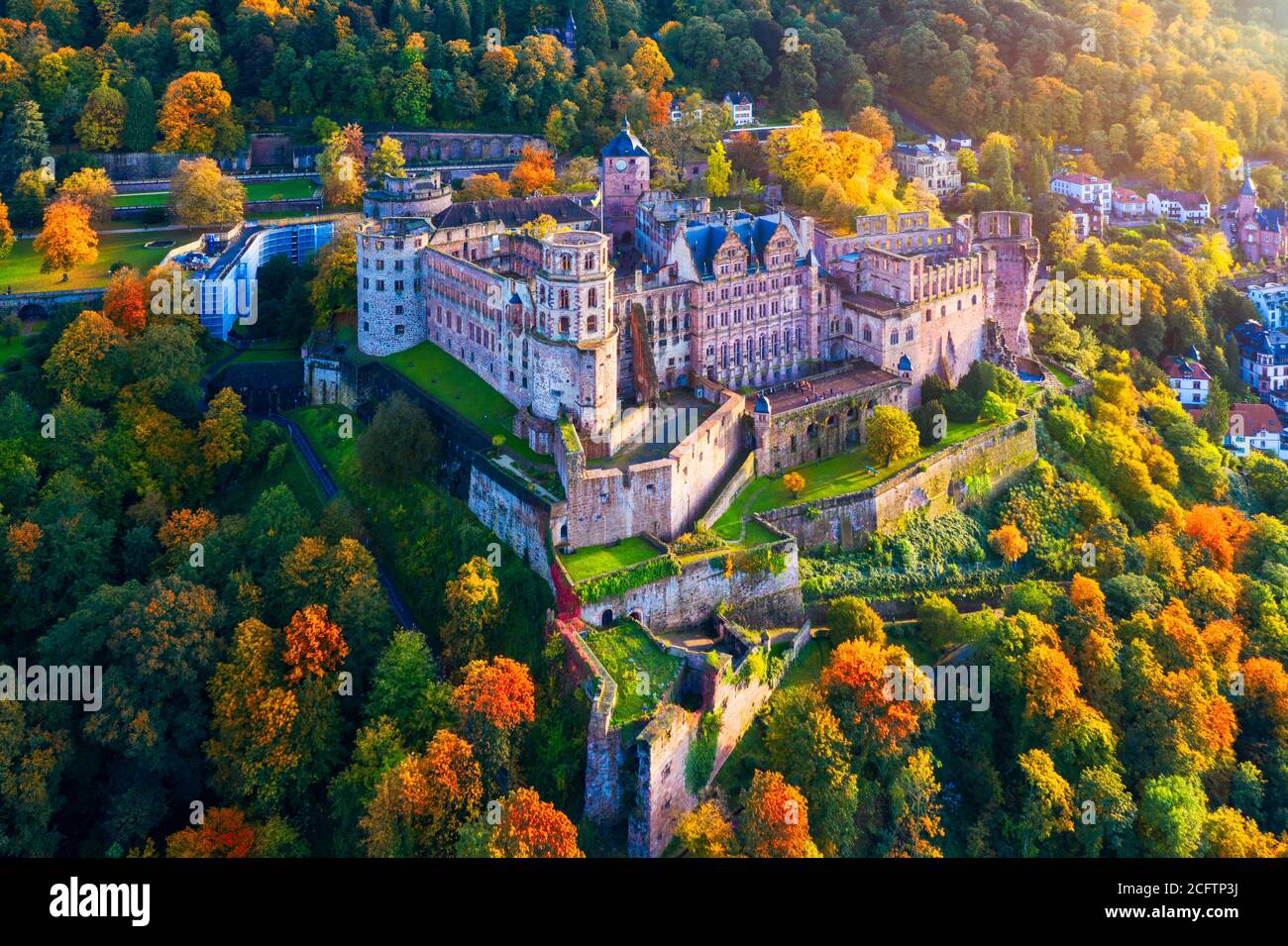Heidelberg skyline aerial view from above. Heidelberg skyline aerial ...