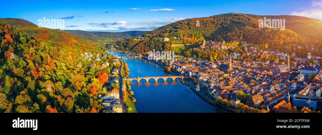 Heidelberg skyline aerial view from above. Heidelberg skyline aerial ...